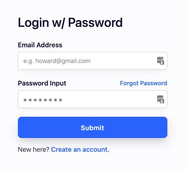 Login With Password | Free Webflow Component